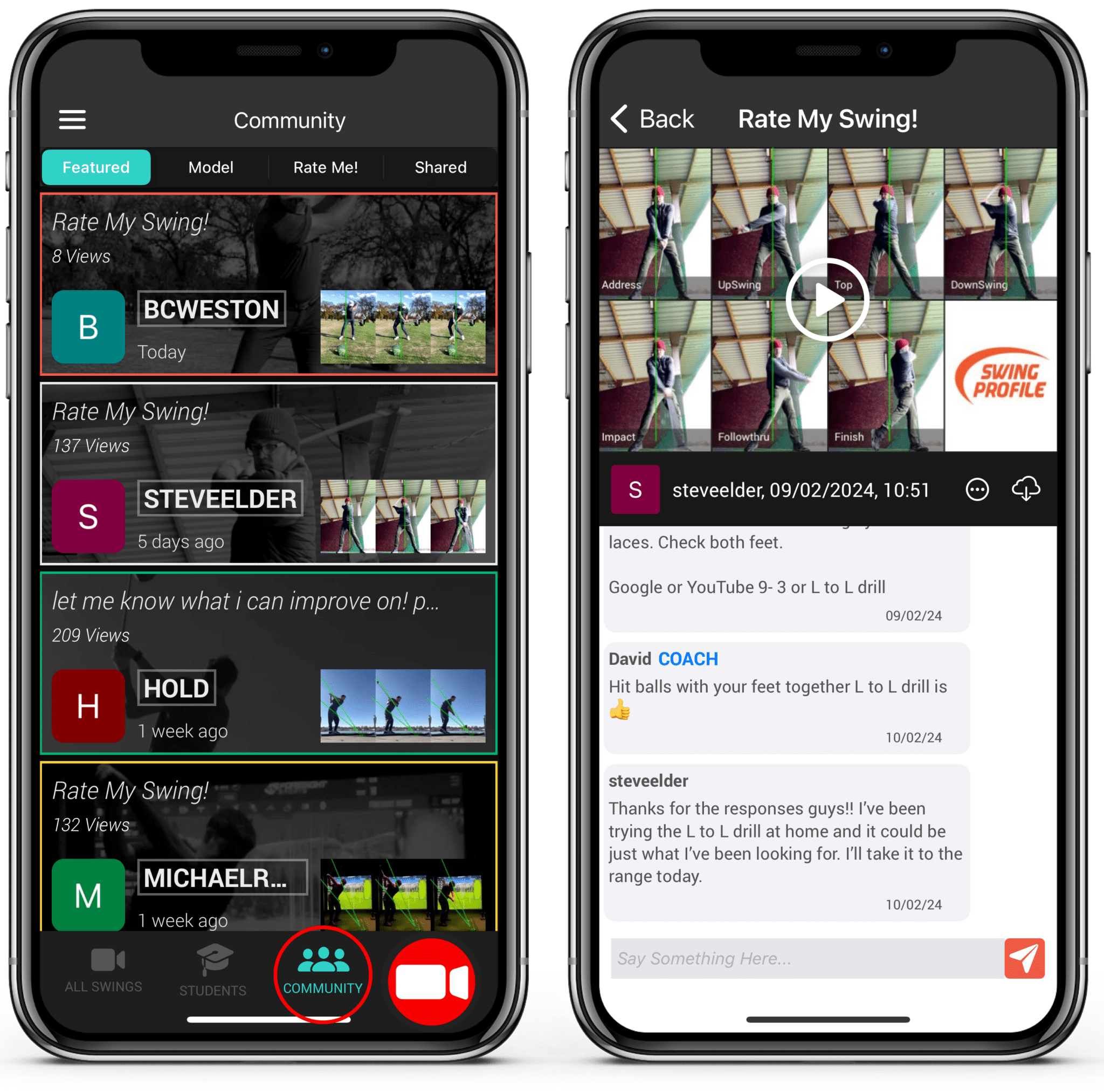 Lessons and Community | Swing Profile