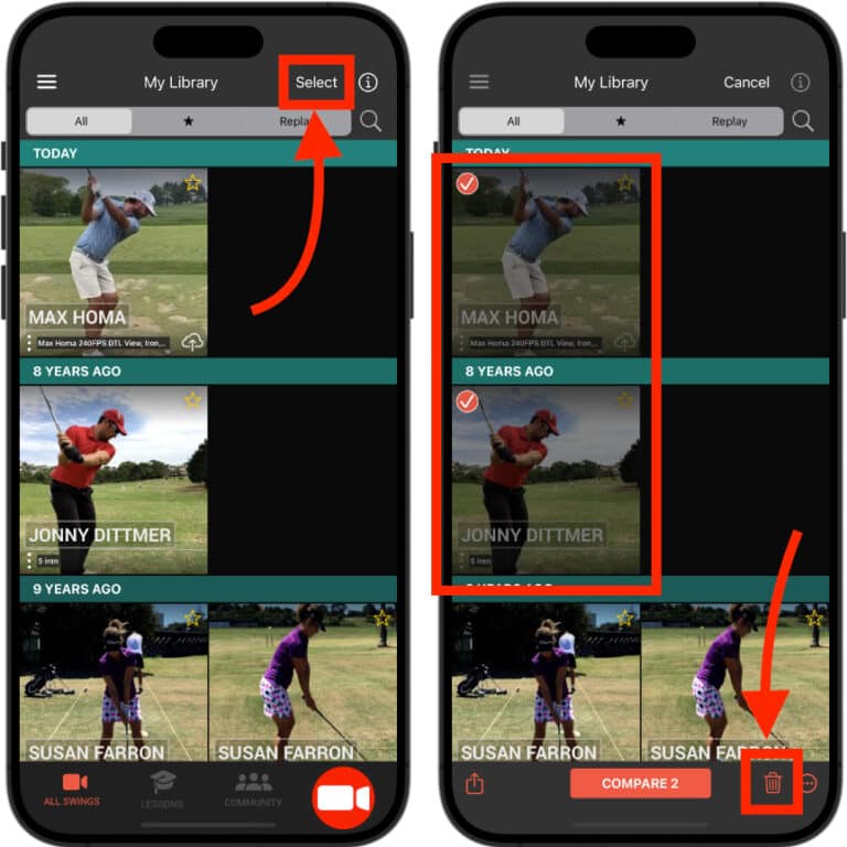How to Delete Videos | Swing Profile